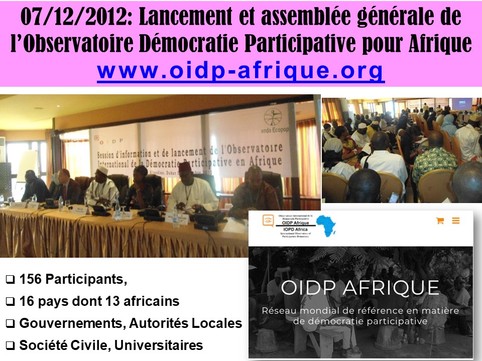 Synthèse Session de Lancement OIDP - OIDP