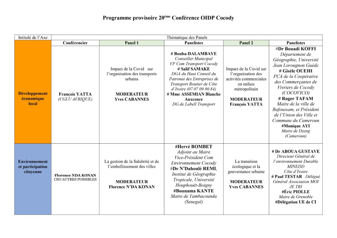 Découvrez le programme provisoire de la 20e Conférence de l'OIDP - OIDP